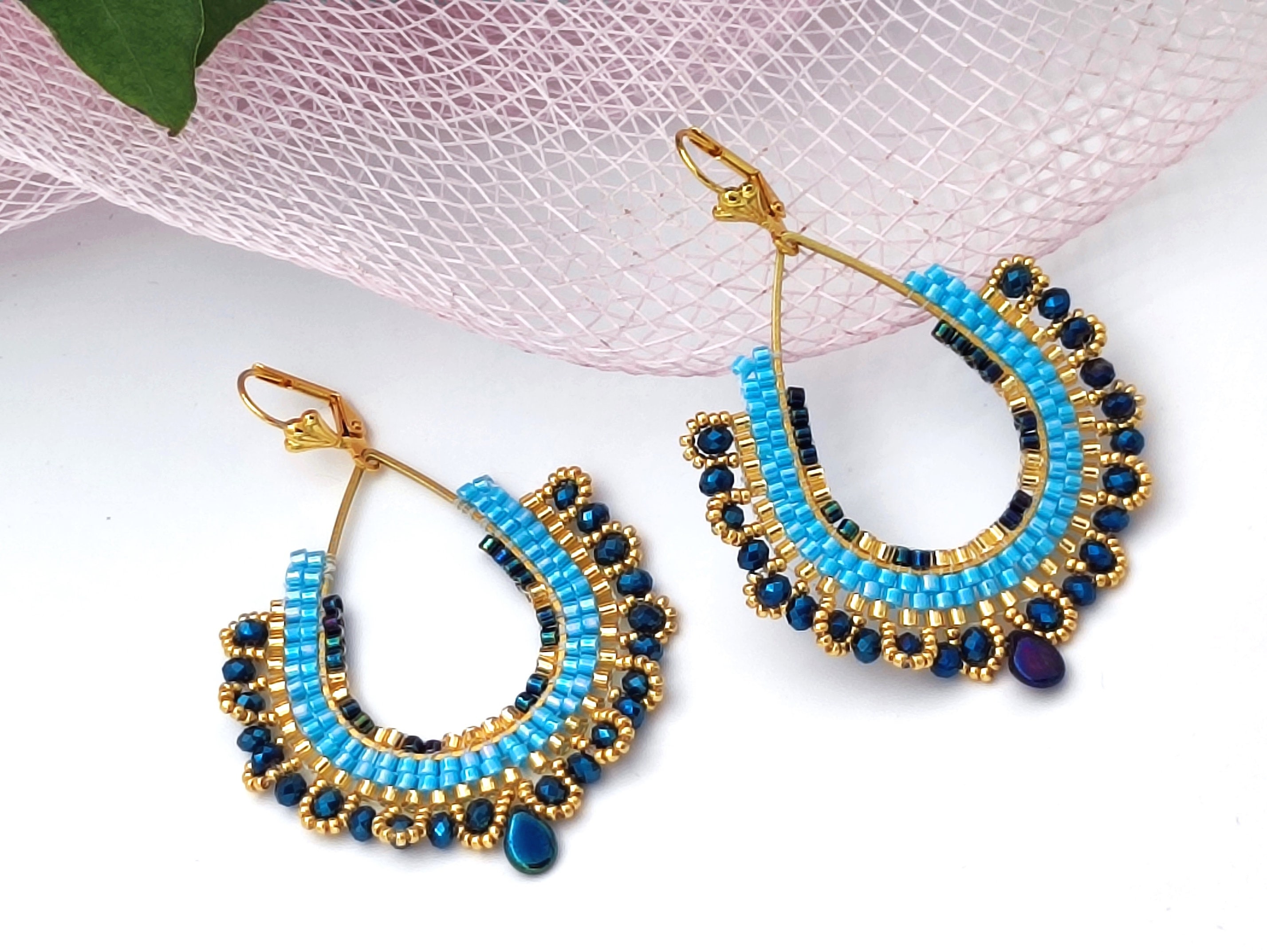 Beading Tutorial - Nicole Earrings - Delica, Pips, Rondels, Seed Beads ...