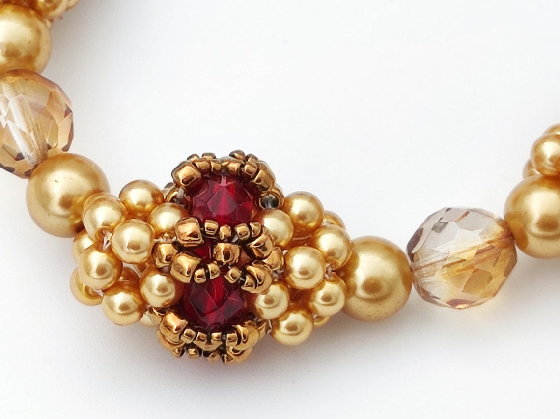 Beading Tutorial -chinese Lamps Necklace - Fire Polish, Czech Pearls ...