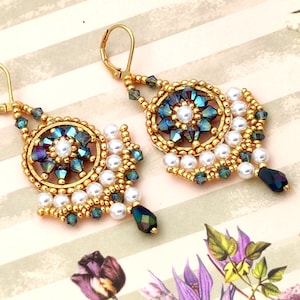 Tutorial - Victoria Earrings - Bicone Crystals, Pear Bead, Brass Hoop ...