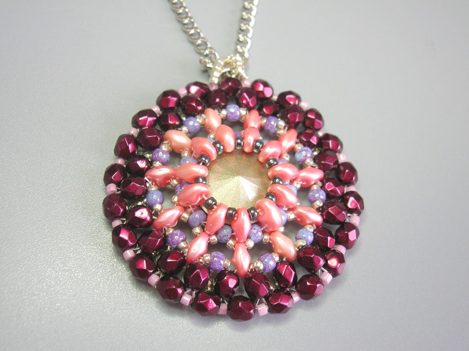 Tutorial - Bellis - Rivoli, Fire Polish, Super Duo, and Seed Beads ...