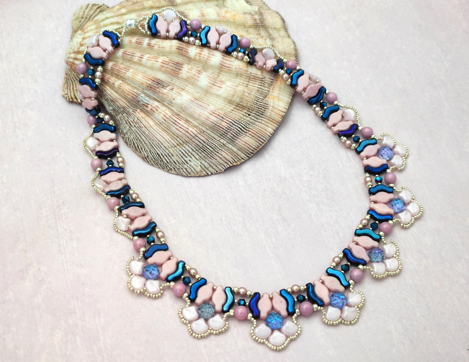 Beading Tutorial Monika Necklace Bridge Beads Navette - Etsy