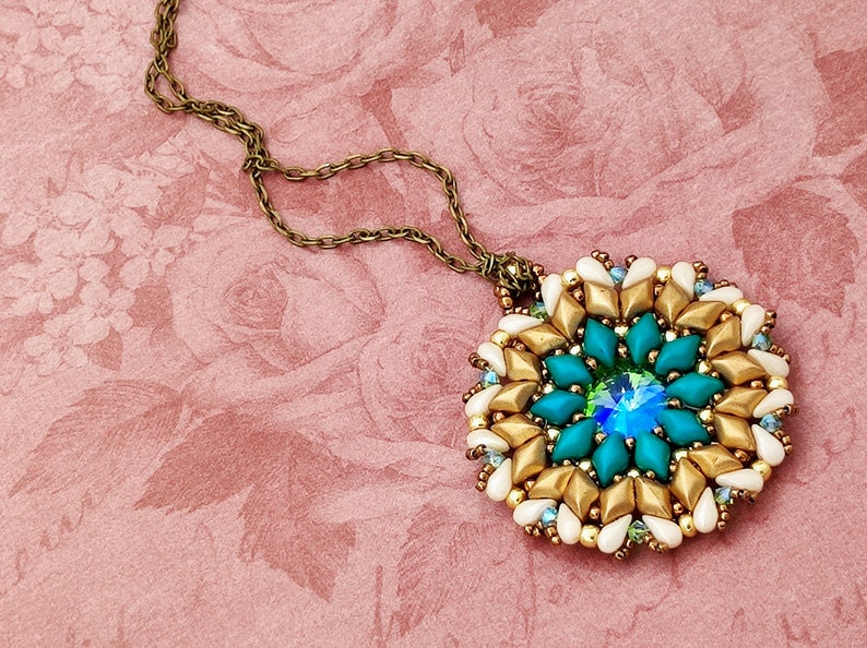 Tutorial - Margarita - Rivoli, Dropduo, Gemduo, Seed Beads, Fire Polish and Bicone Beads ...