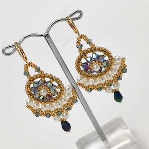 Tutorial - Victoria Earrings - Bicone Crystals, Pear Bead, Brass Hoop ...