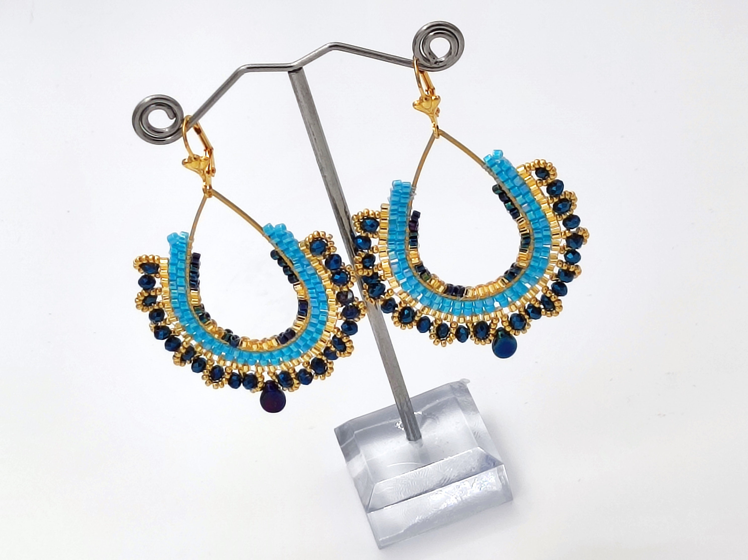 Beading Tutorial - Nicole Earrings - Delica, Pips, Rondels, Seed Beads ...