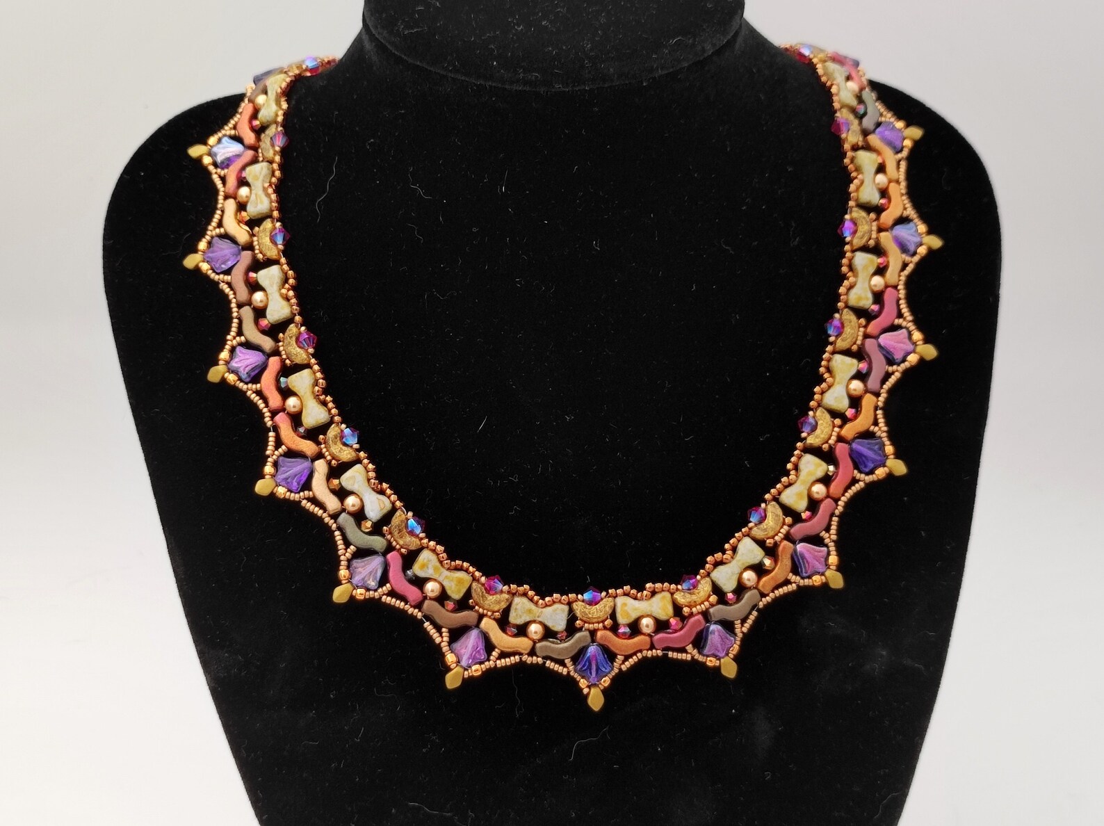 Beading Tutorial Annabelle Necklace Bridge Beads Bow Tie - Etsy