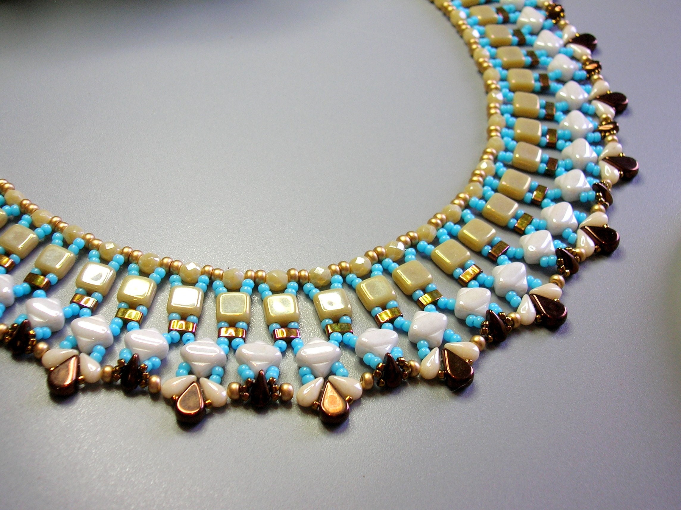 Tutorial sandy Necklace Amos Silky Dropduo Half Tila - Etsy
