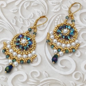 Tutorial - Victoria Earrings - Bicone Crystals, Pear Bead, Brass Hoop ...