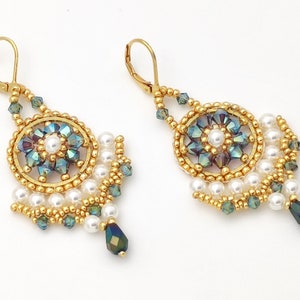 Tutorial - Victoria Earrings - Bicone Crystals, Pear Bead, Brass Hoop ...