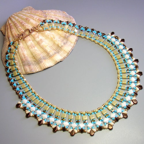Tutorial sandy Necklace Amos Silky Dropduo Half Tila - Etsy