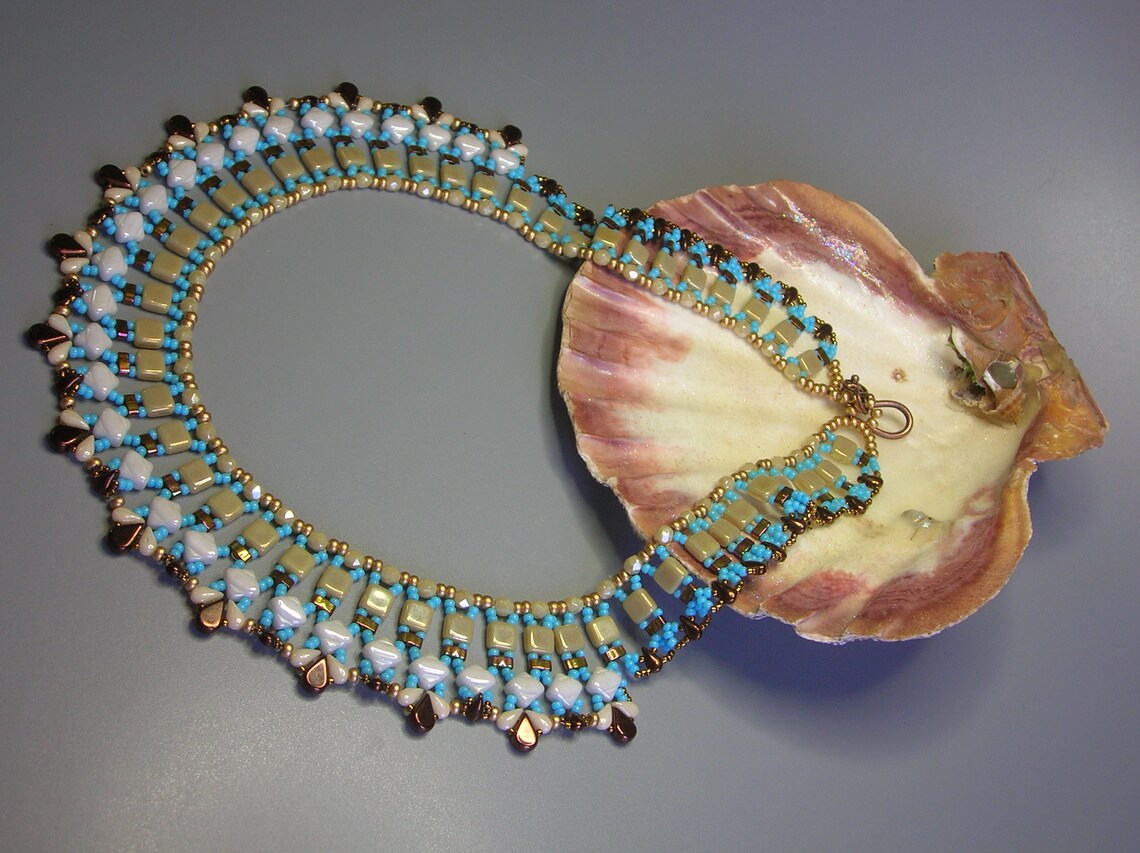 Tutorial Sandy Necklace Amos Silky Dropduo Half Tila | Etsy