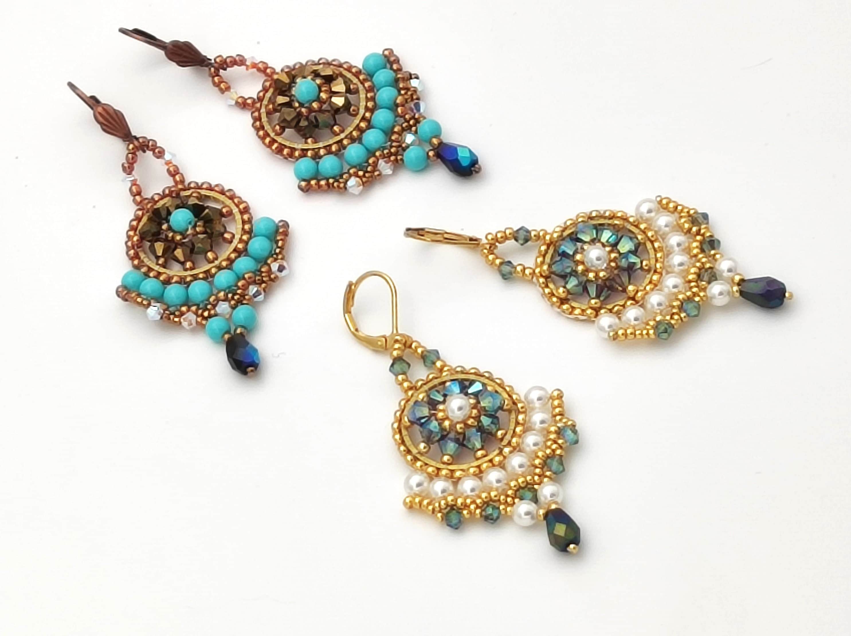 Tutorial - Victoria Earrings - Bicone Crystals, Pear Bead, Brass Hoop ...