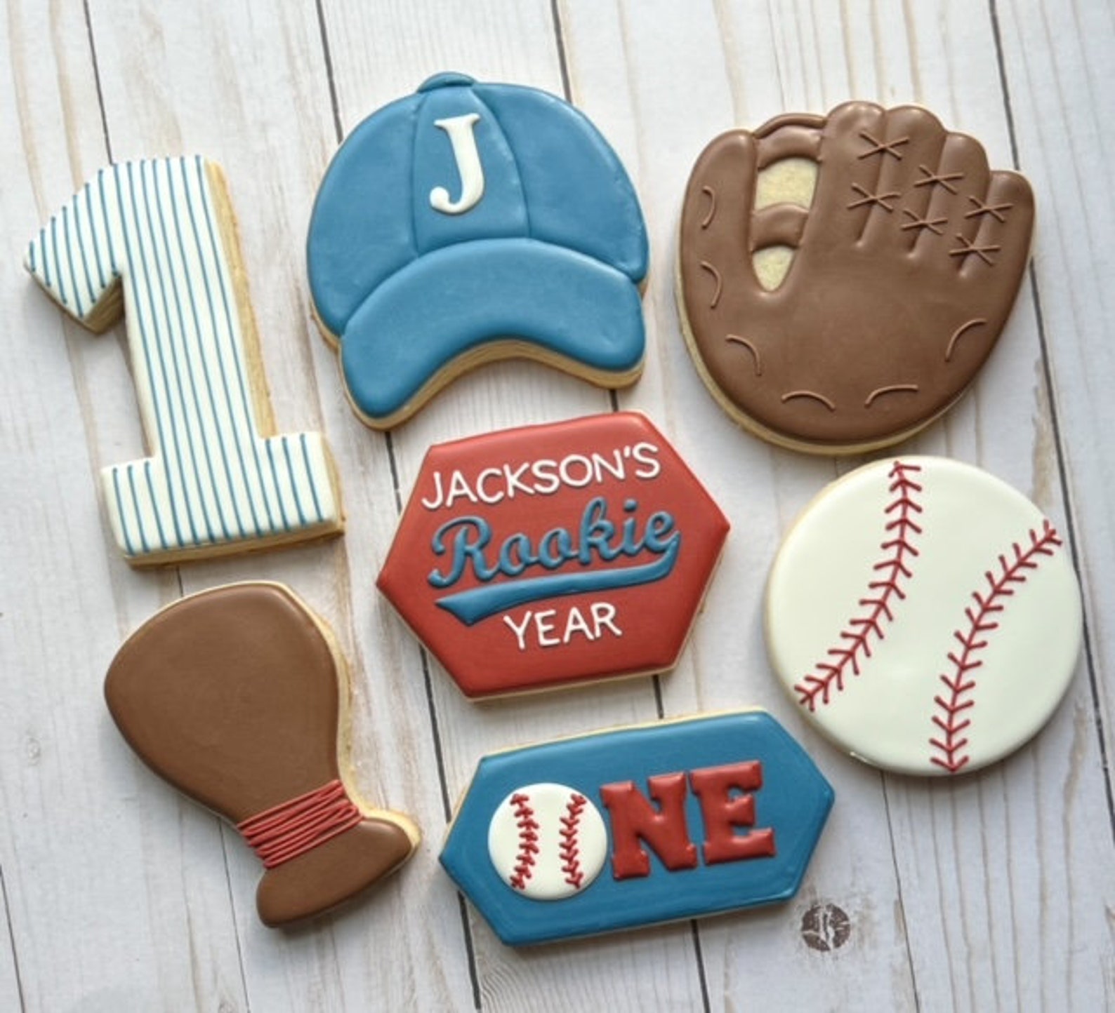 Rookie Year Cookies, First Birthday, Baseball Birthday Cookies - Etsy