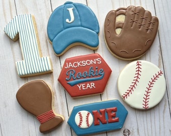 Rookie Year Decorated Sugar Cookies , Baseball Cookies - Etsy