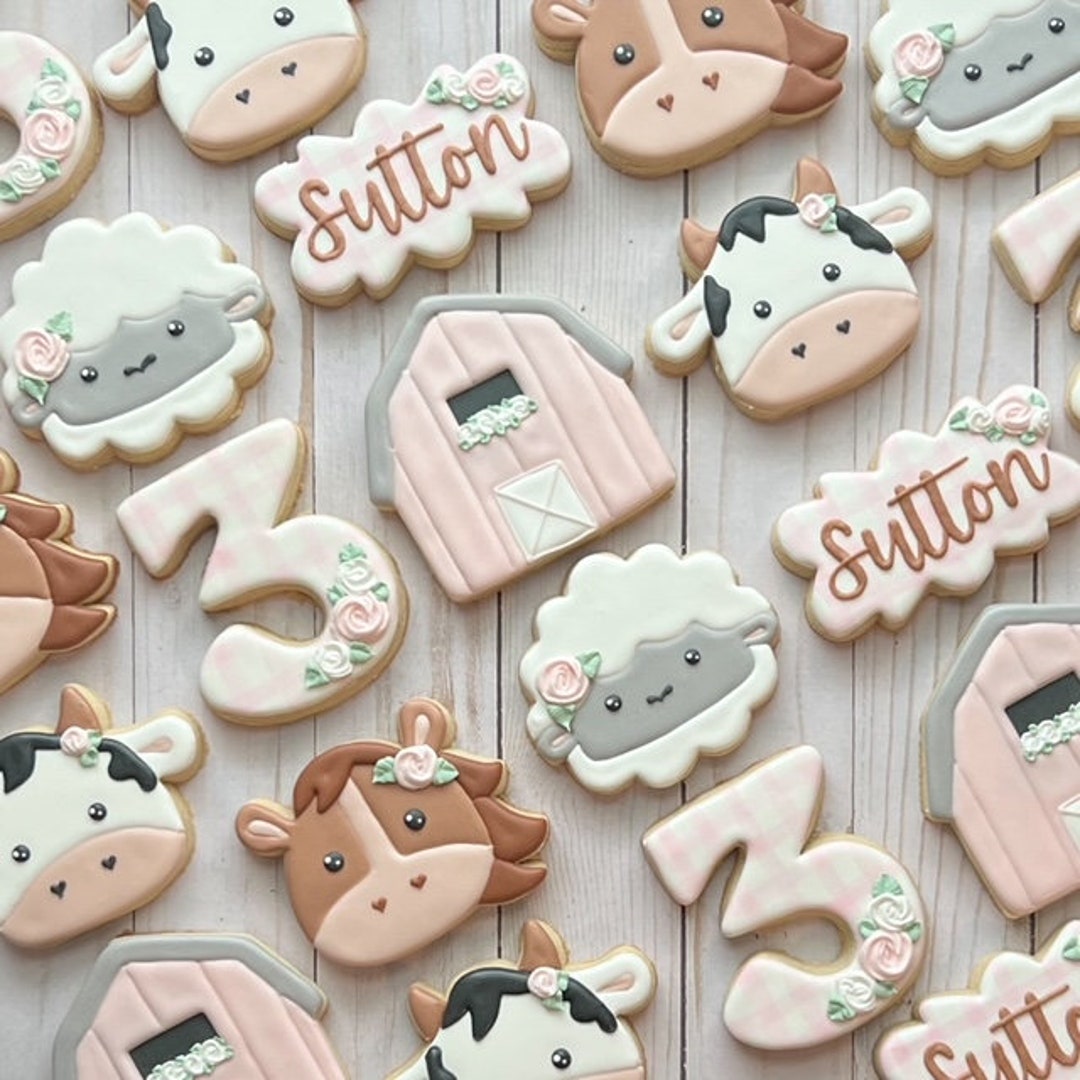 Farm Animal Cookies- Decorated Sugar Cookies - Etsy