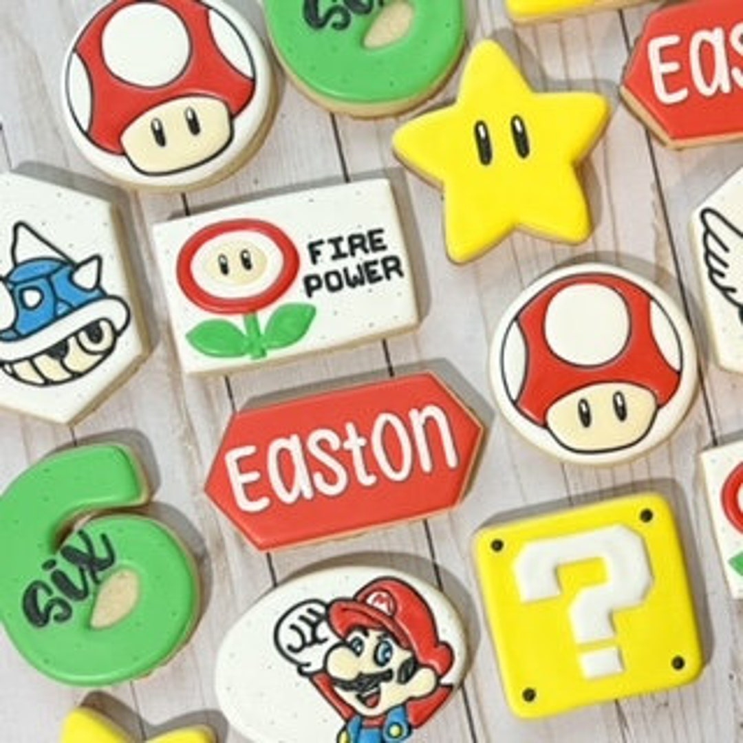 Mario Kart, Mario Cookies, Decorated Sugar Cookies, Star Cookies - Etsy
