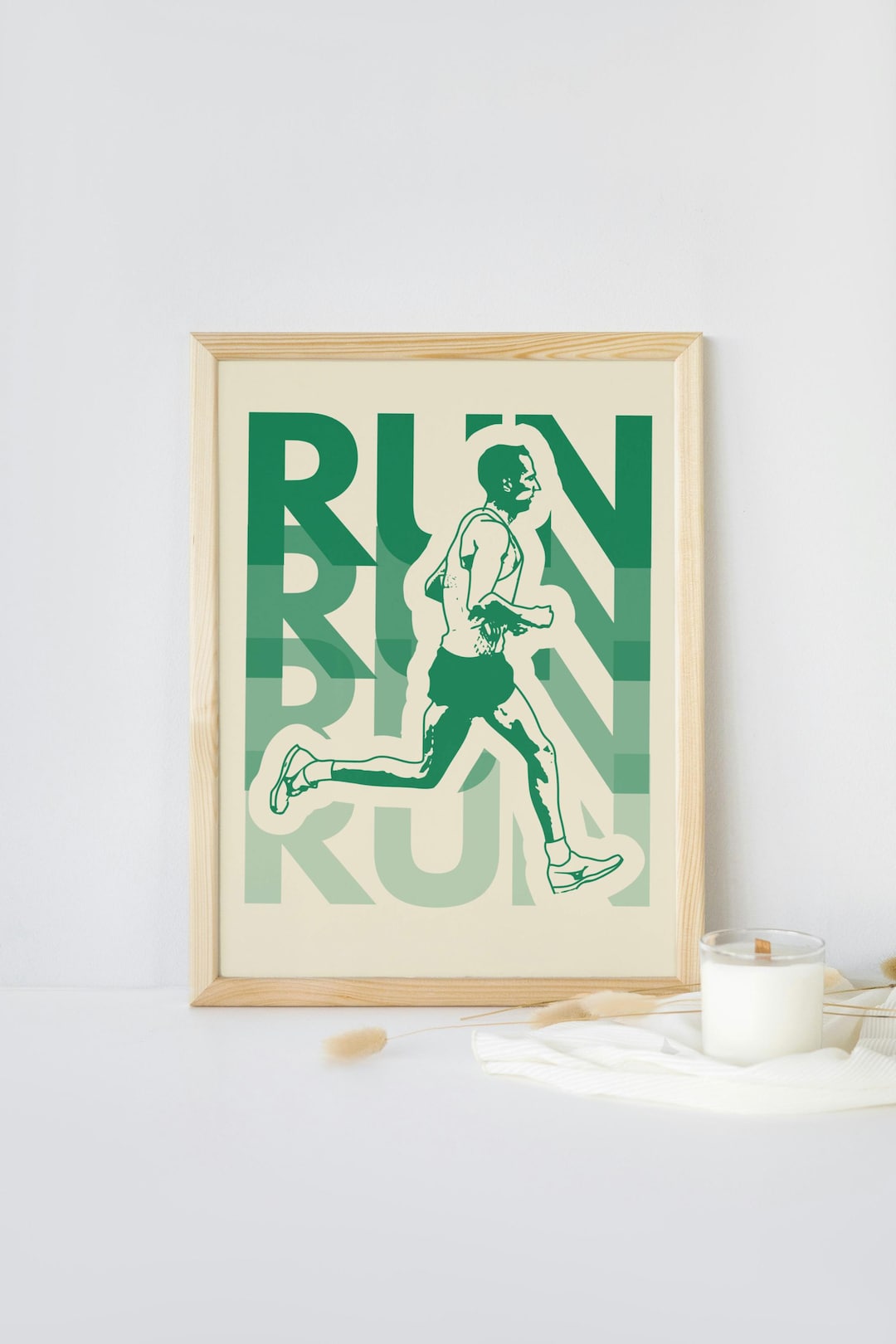 RUN Poster Printable, Running Wall Art, Minimalist Runner Print ...