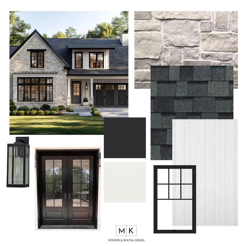 Modern Farmhouse Exterior Design Concept Board (PDF Download) - Etsy