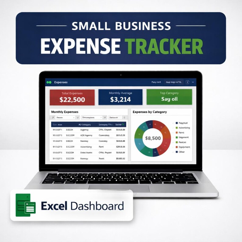 Small Business Expense Tracker, Excel Dashboard Template (instant ...