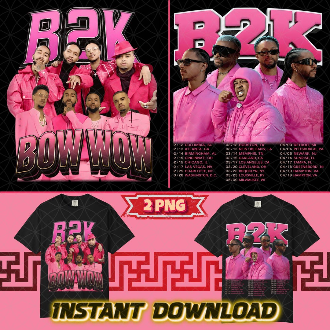 B2K Bow Wow Boys 4 Life Tour PNG: Concert T-shirt Design (digital ...