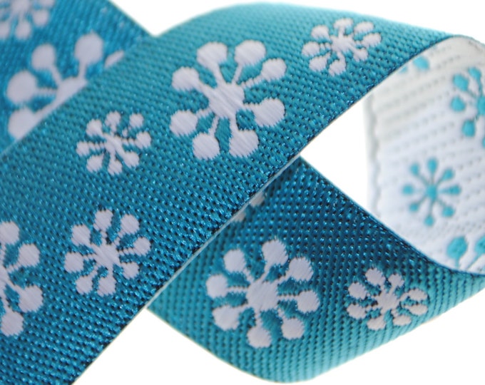 Snowflakes Blue and White 2 Yards Jacquard Trim 16mm Wide - Etsy