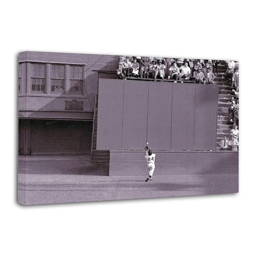 Vintage Baseball Iconic Catch Print, MLB Player 24 Jersey Sports Poster ...