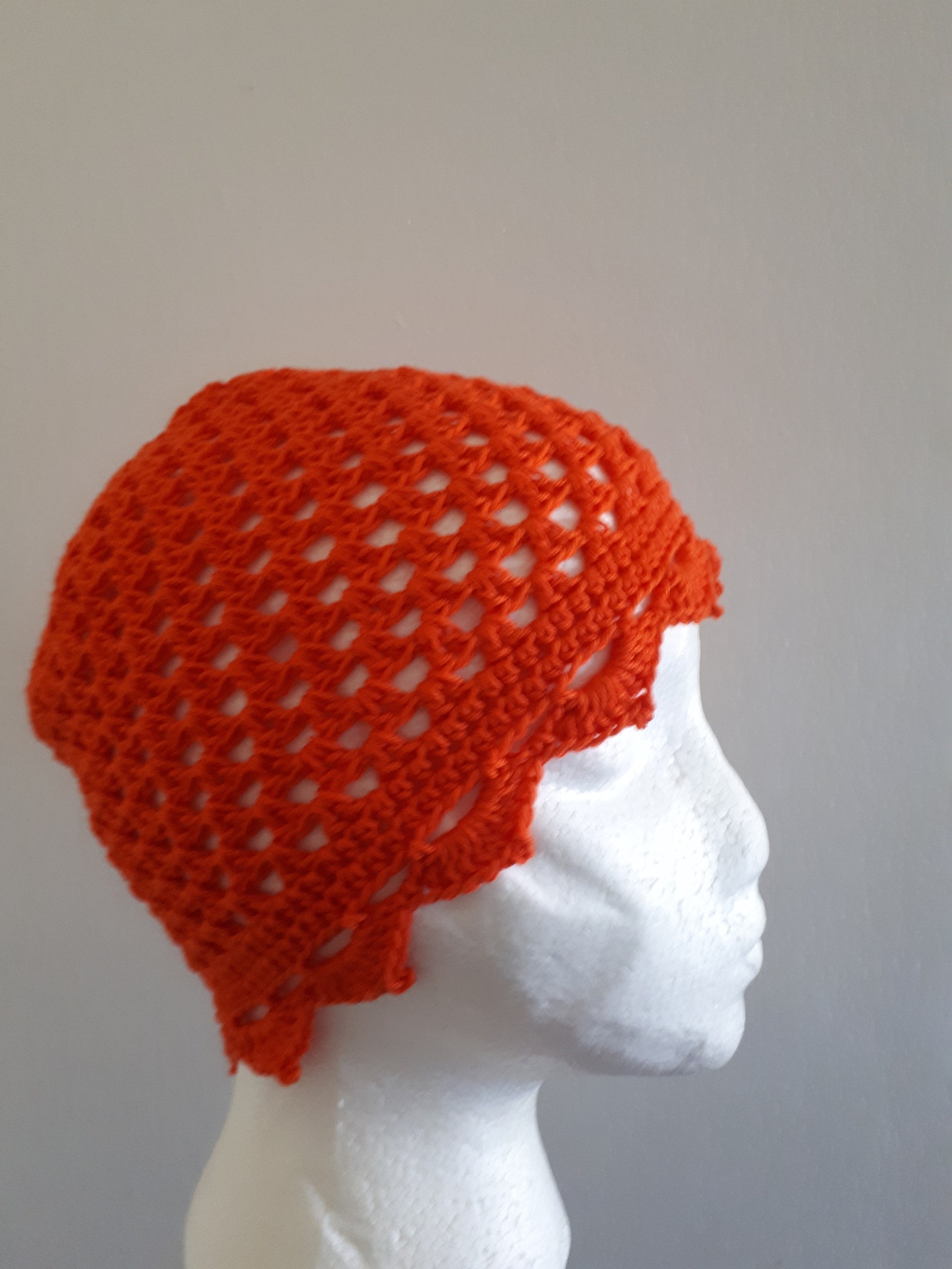 Orange Crochet Juliet Hat. Vintage Inspired Crochet Hat. - Etsy