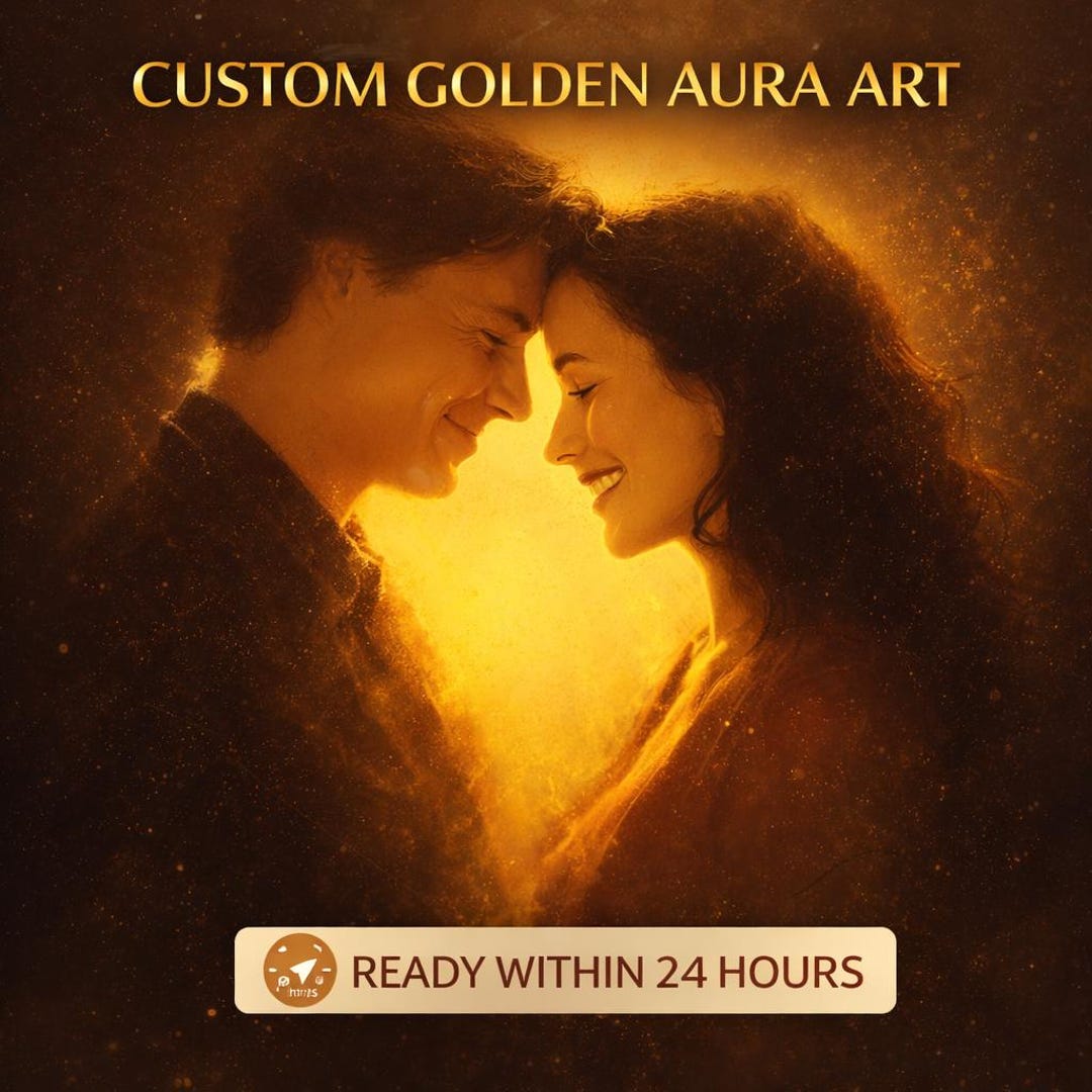 Golden Aura Portrait From Photo, Custom Single, Couple, Family & Pet ...