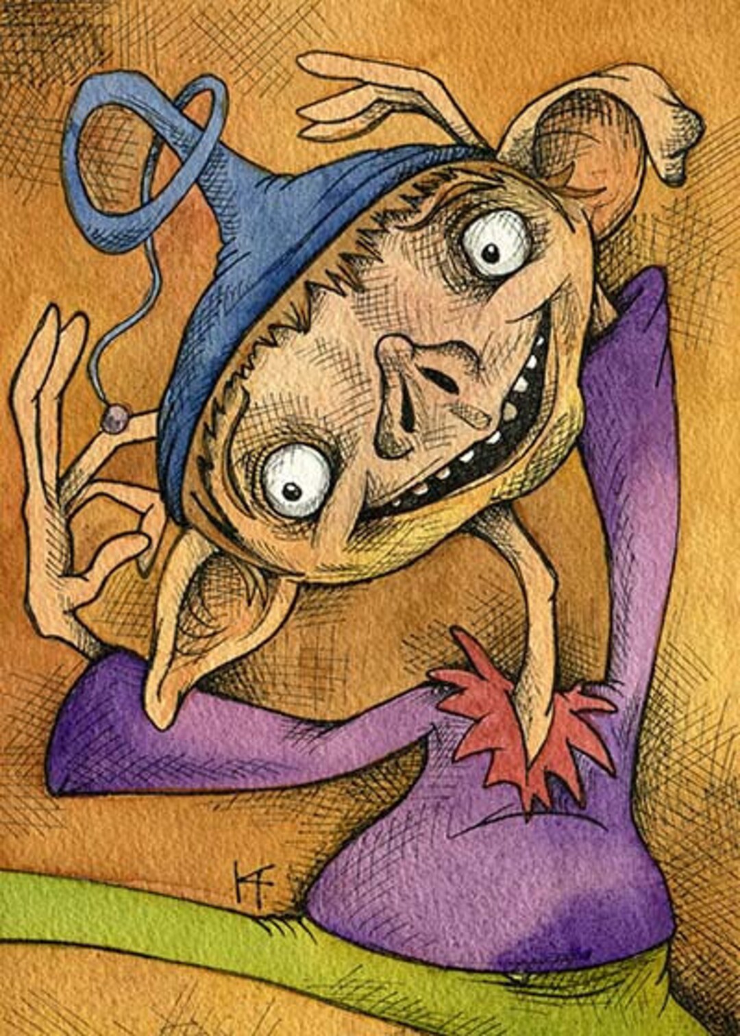 Whimsical Elf Art – "prudo" Digital Download Watercolor Christmas - Etsy