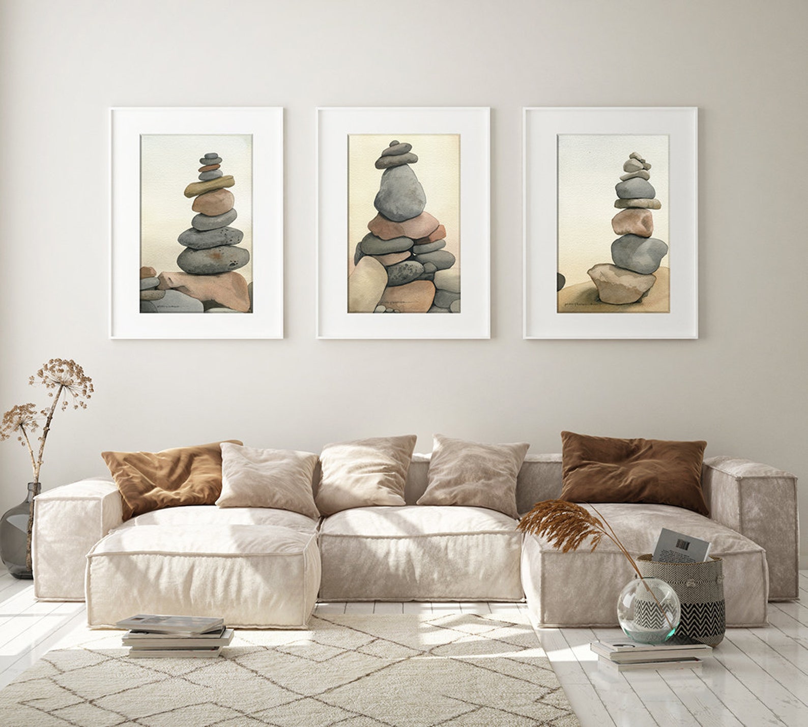 Cairn 3 Digital Download Watercolor Nature Rock Stack - Etsy