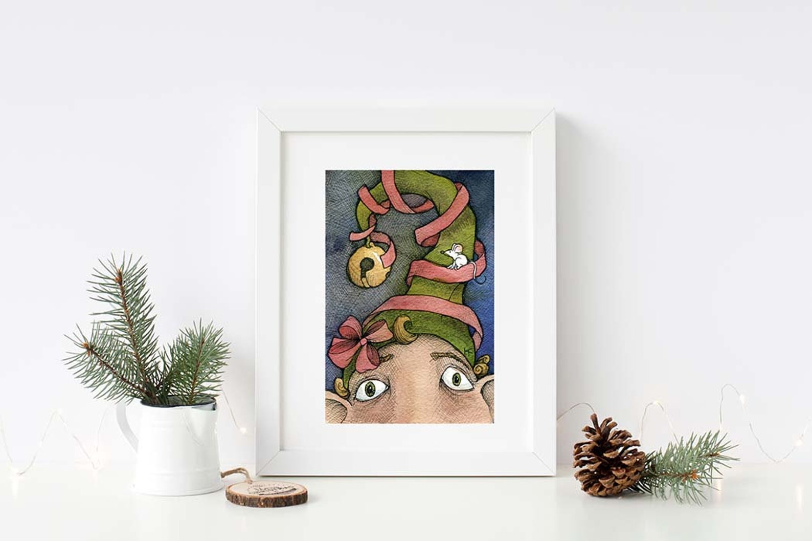 Whimsical Elf Art – Candy Mctwinkletoes" Digital Download Watercolor ...