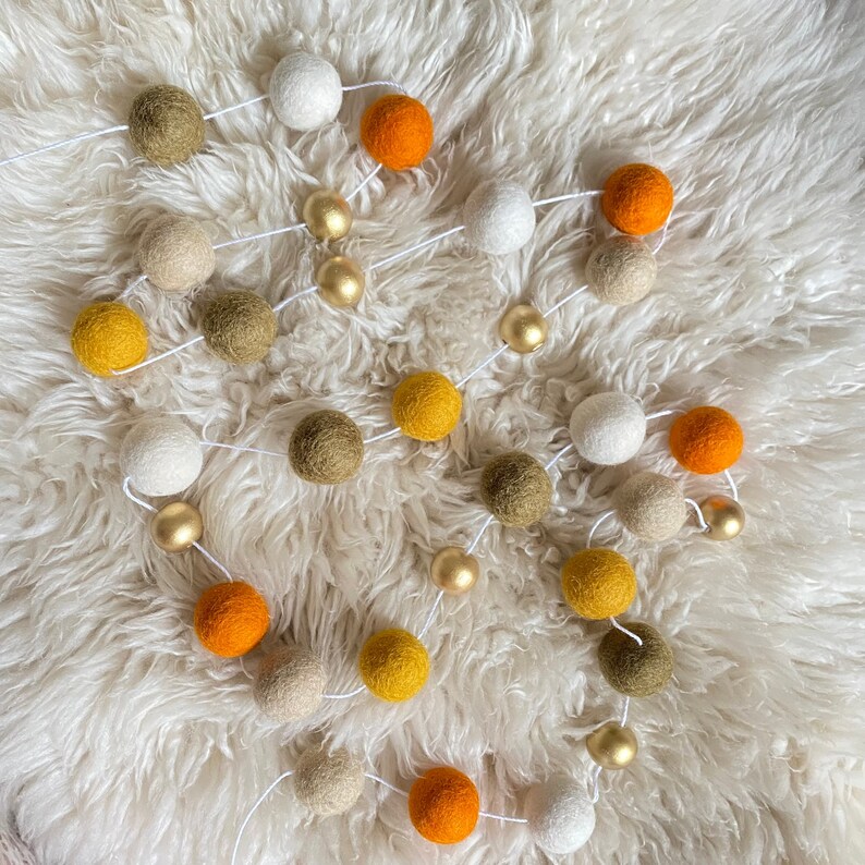 Sweet Pumpkin Spice Fall Garland Fall Felt Ball Garland - Etsy