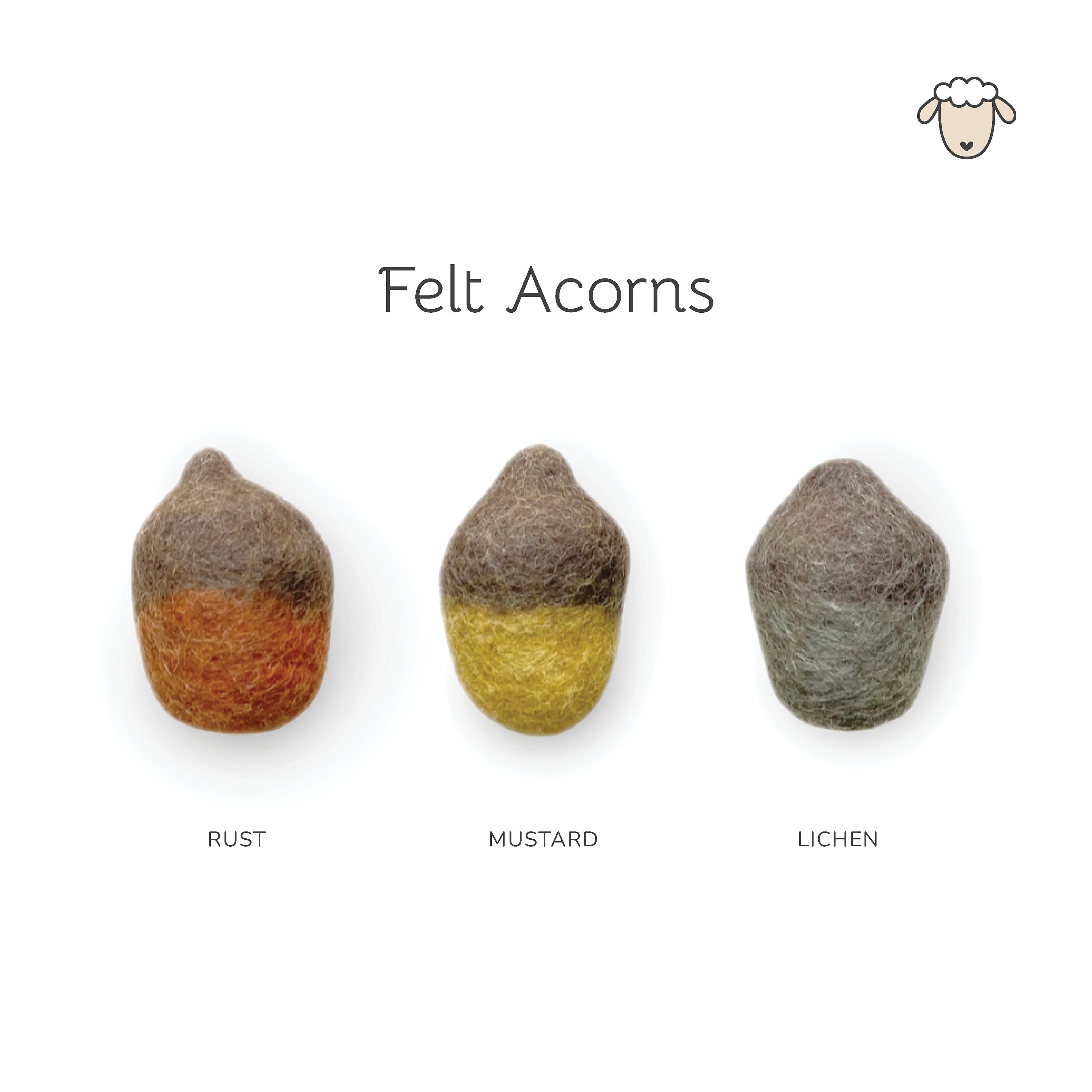 Felt Acorns Mix & Match Your Colors Set of 3 - Etsy