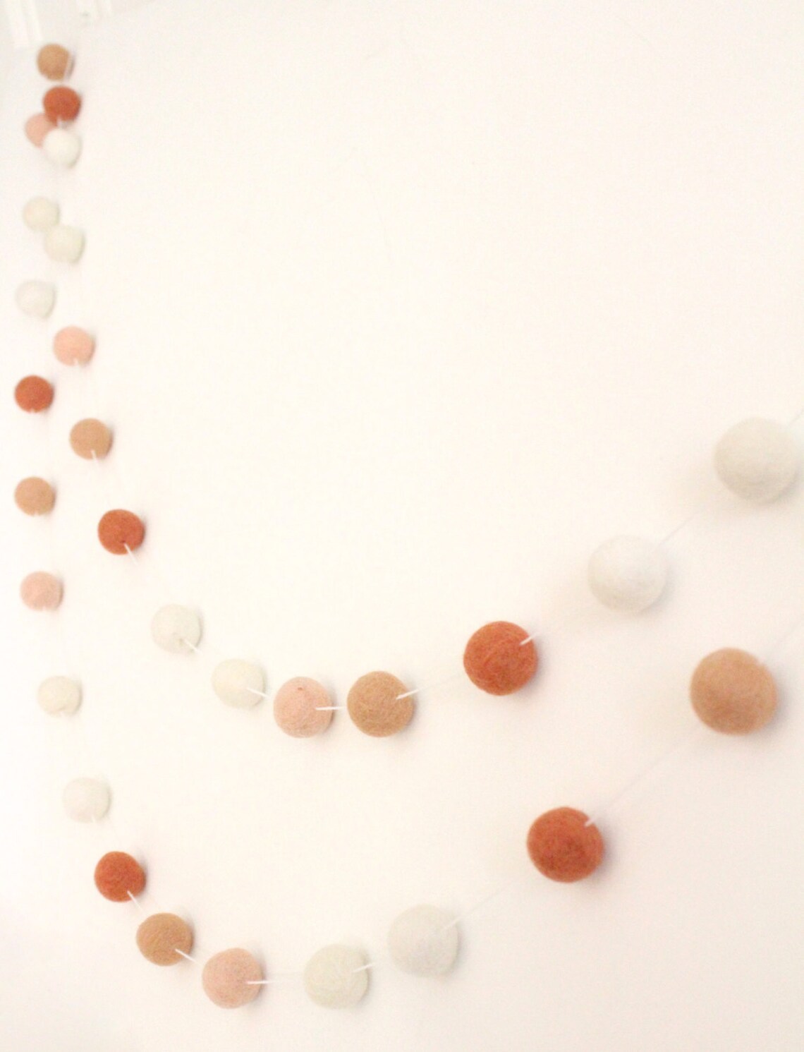 Ombre Coral Garland Nursery Decor Peach Coral Felt Ball | Etsy