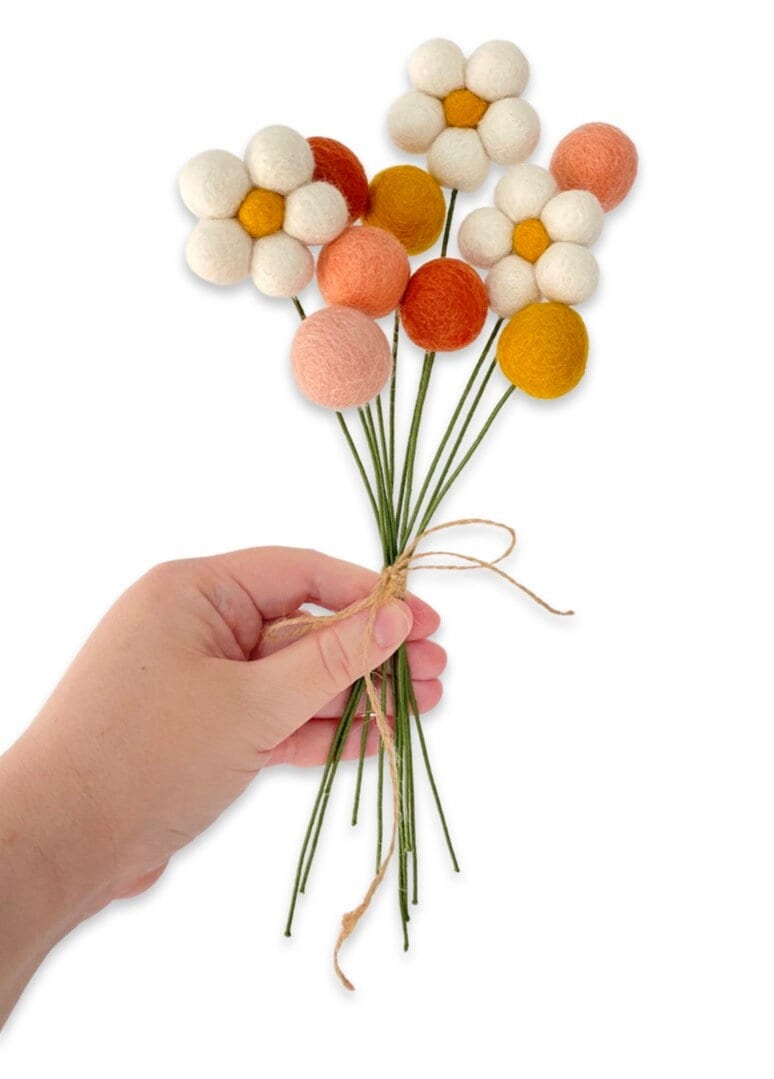 Daisy Bouquet Girl Baby Shower Decorations Felt Ball Flower - Etsy