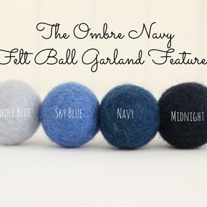 Navy Garland- Birthday Party Decor- Navy Felt Ball Garland-pom Pom ...