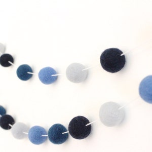 Navy Garland- Birthday Party Decor- Navy Felt Ball Garland-pom Pom ...