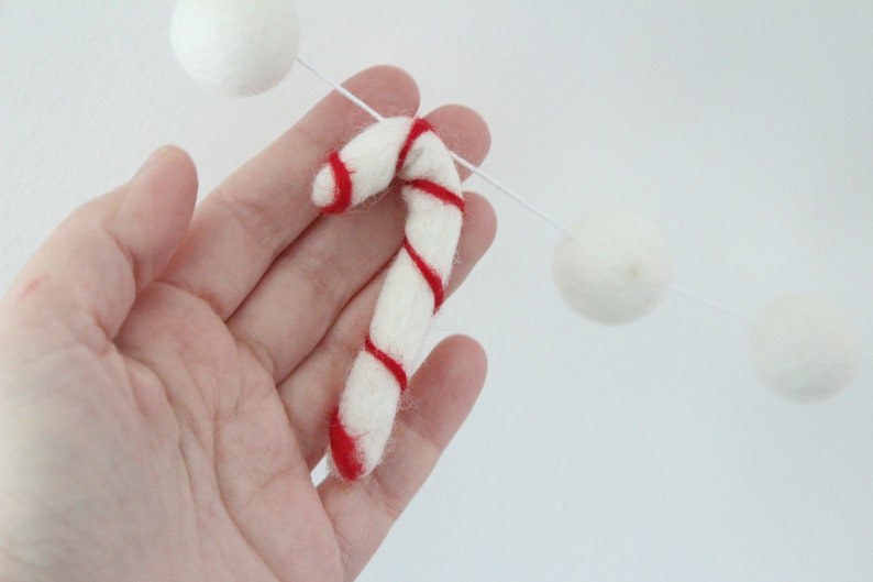 Candy Cane Garland Red With Striped Candy Canes Felt Candy - Etsy