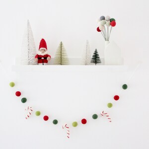 Candy Cane Garland- Red Citrus Evergreen - Felt Candy Canes- Christmas ...