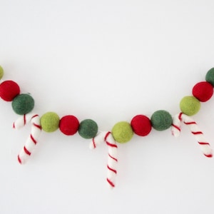 Candy Cane Garland- Red Citrus Evergreen - Felt Candy Canes- Christmas ...