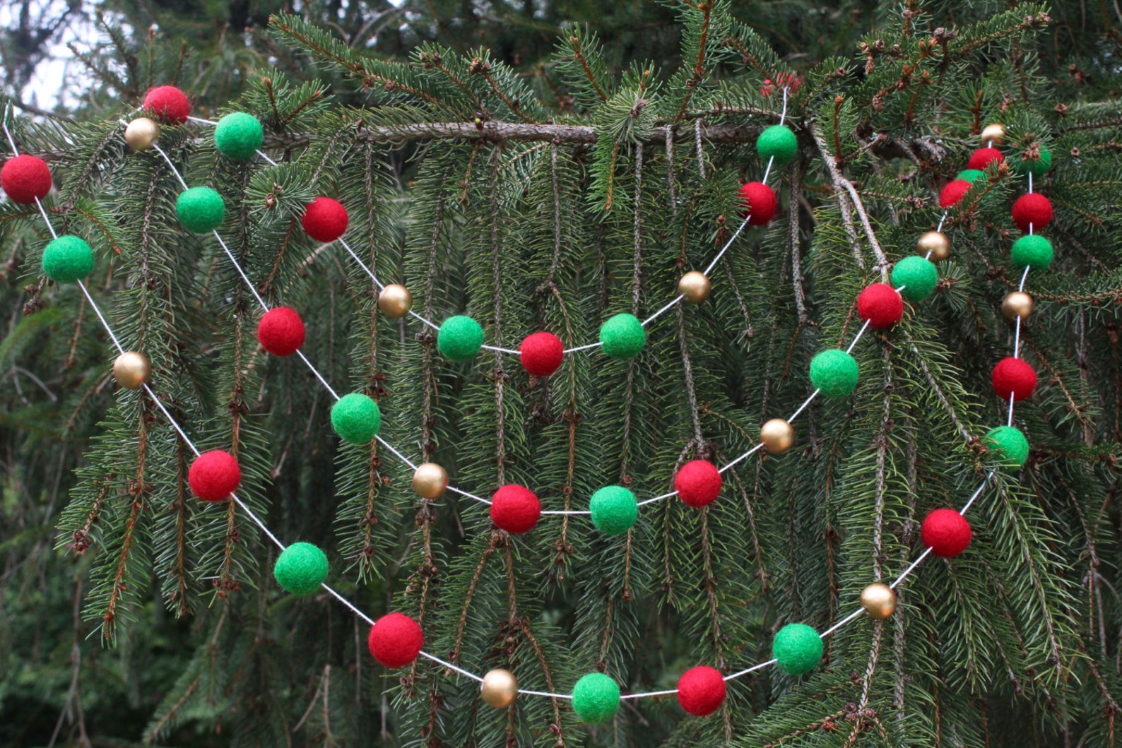 Holly Jolly Gold Christmas Garland Red Green Gold Garland - Etsy