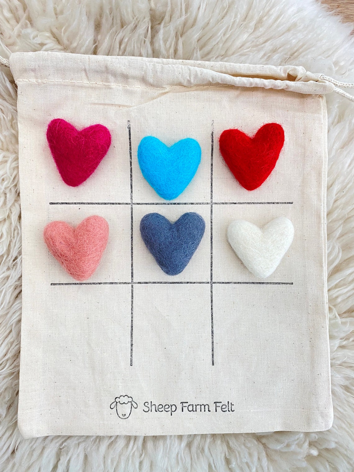 Felt Heart Tic Tac Toe Game: Handprinted Valentine's Travel Toy - Etsy