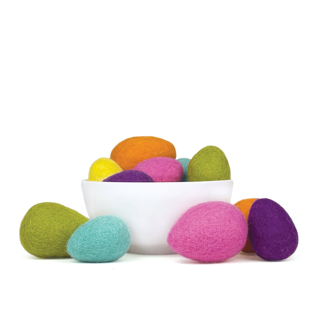 Felt Eggs, Bright Collection | Set of 6 or 12 - Etsy