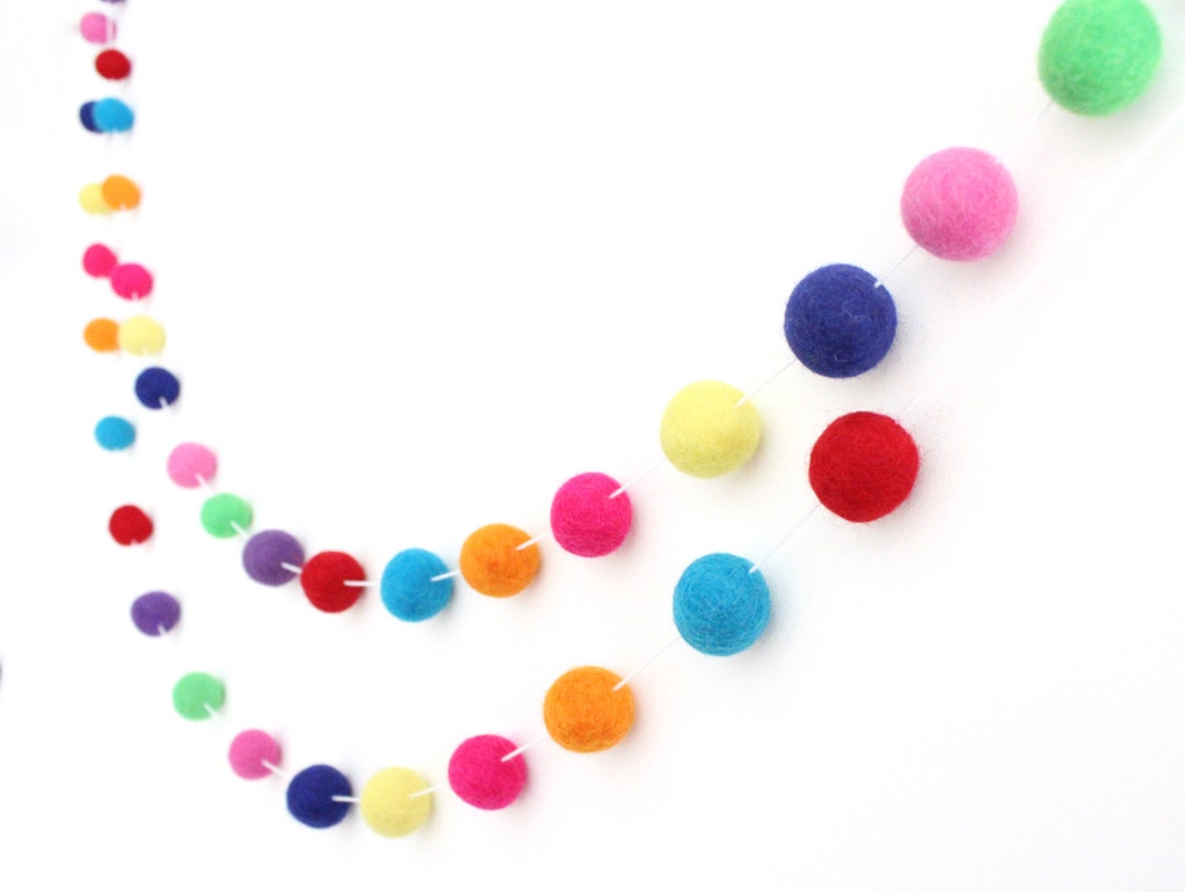 Celebrate Felt Ball Garland- Multicolored - Etsy