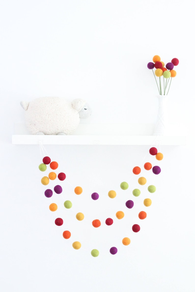 Happy Fall, Y'all Felt Ball Flower Bouquet- Wool Pom Pom Flowers- Fall ...