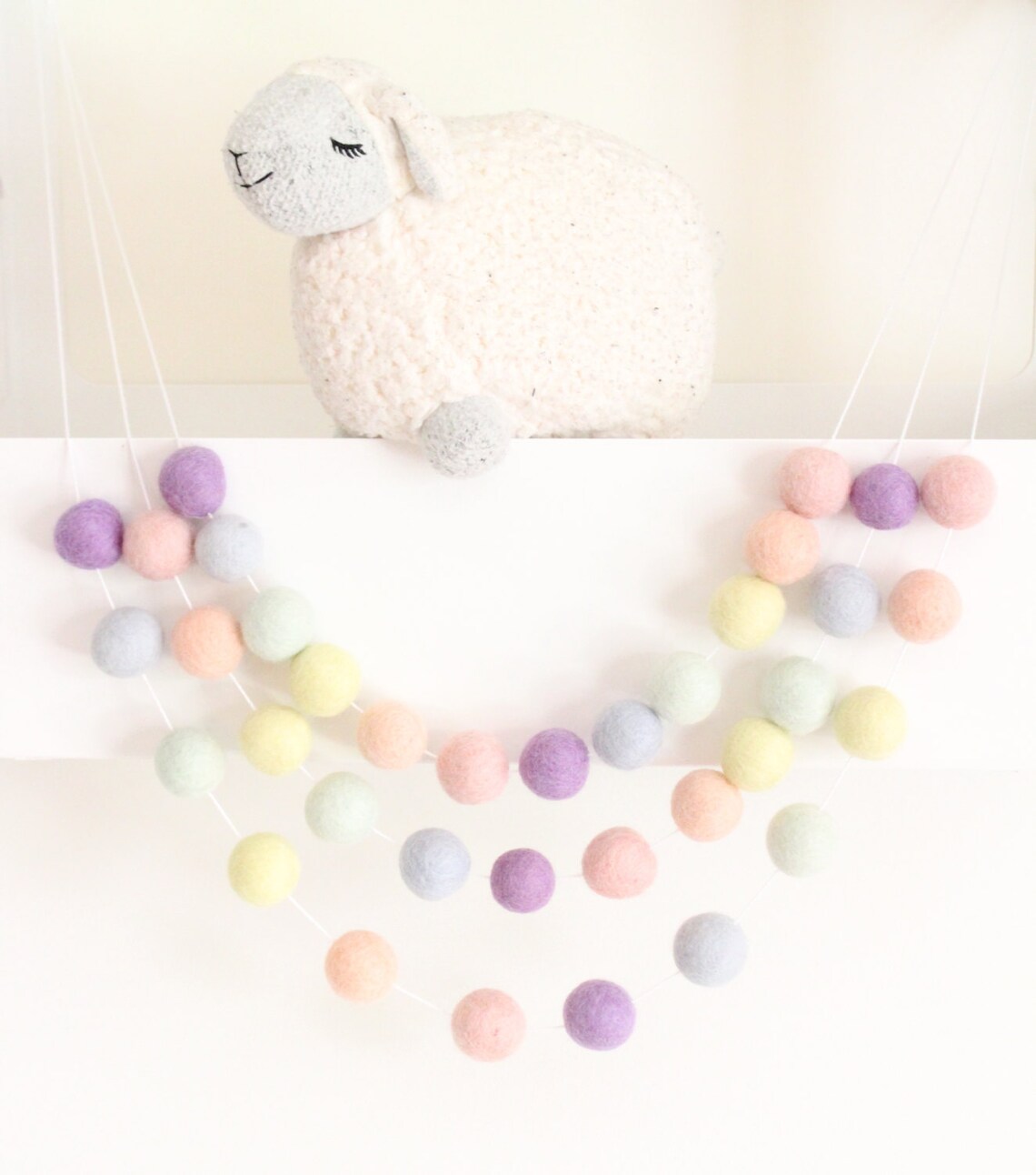 Pastel Rainbow- Spring Decor- Easter Garland -garland-pom Pom Bunting ...