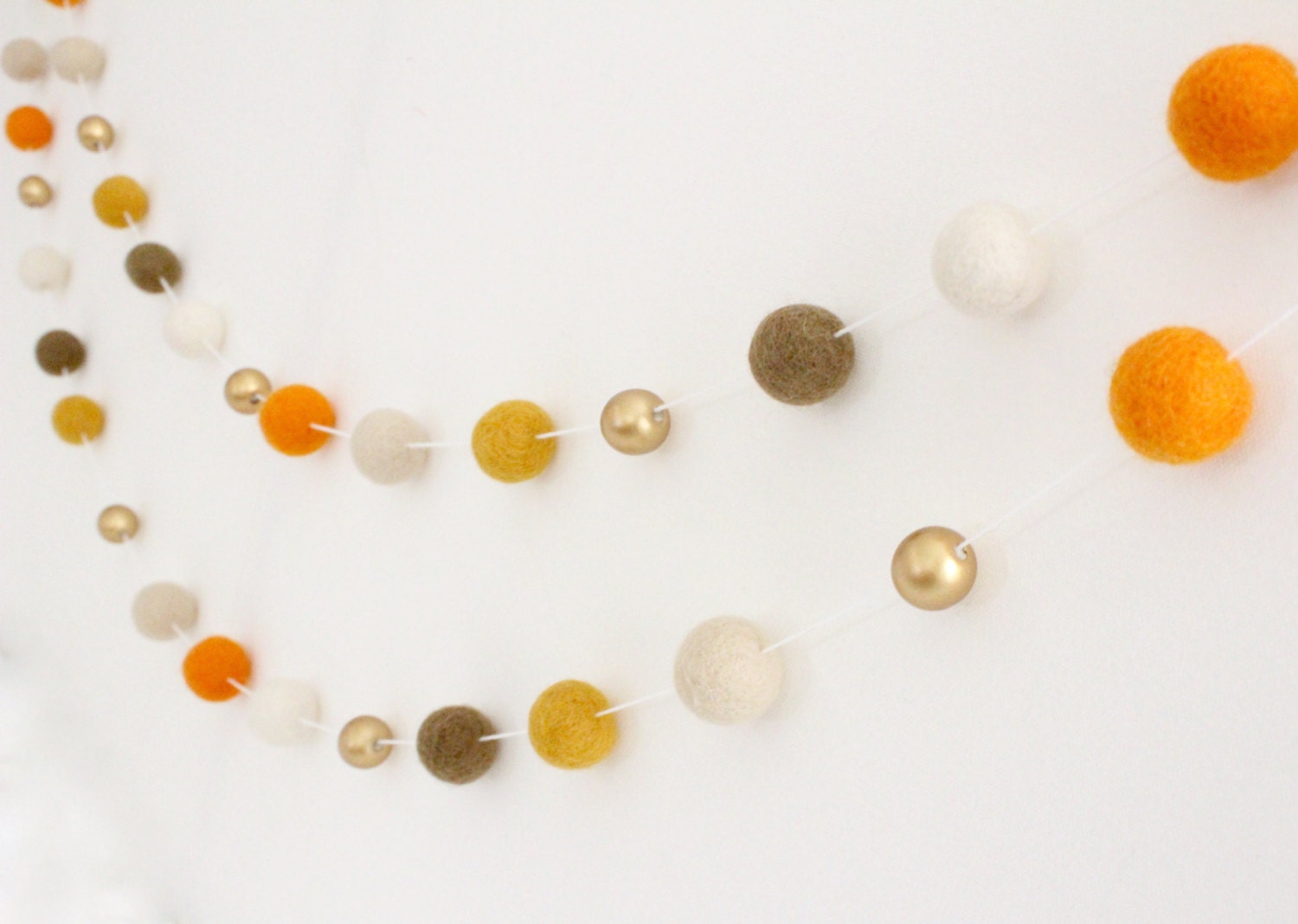 Sweet Pumpkin Spice Fall Garland Fall felt Ball Garland | Etsy