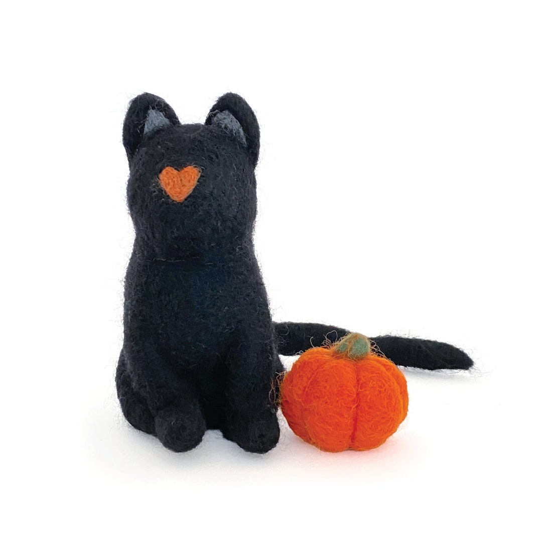Binx the Black Cat Comes With Free Felt Pumpkin - Etsy