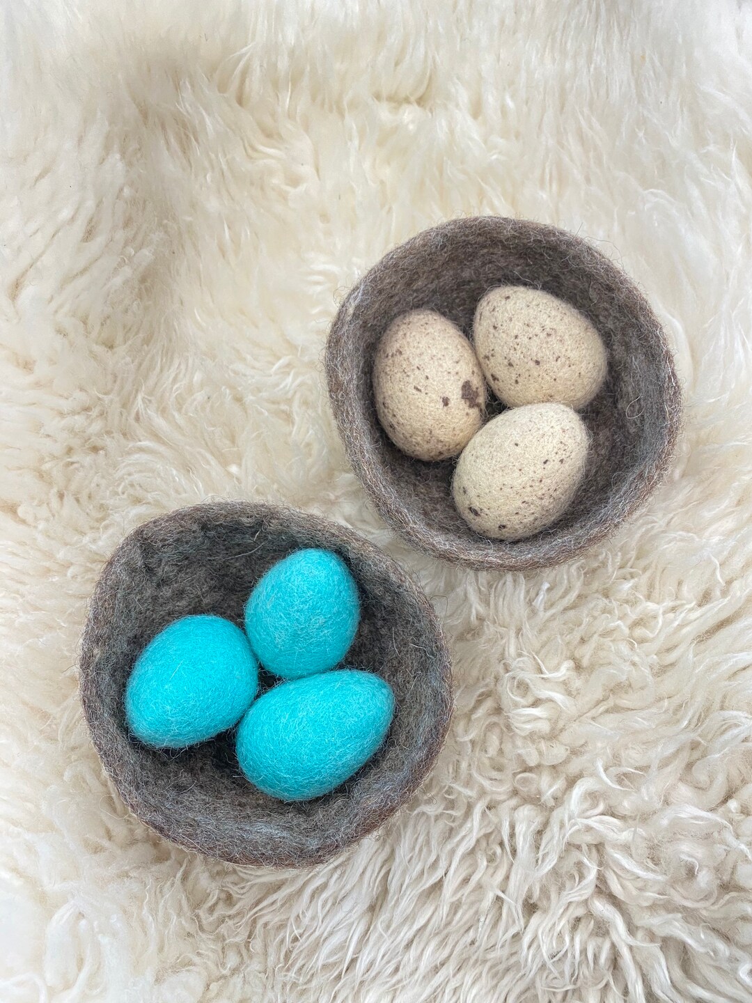 Felt Nest With 3 Felt Eggs- Choose Robin or Wren Nest - Etsy