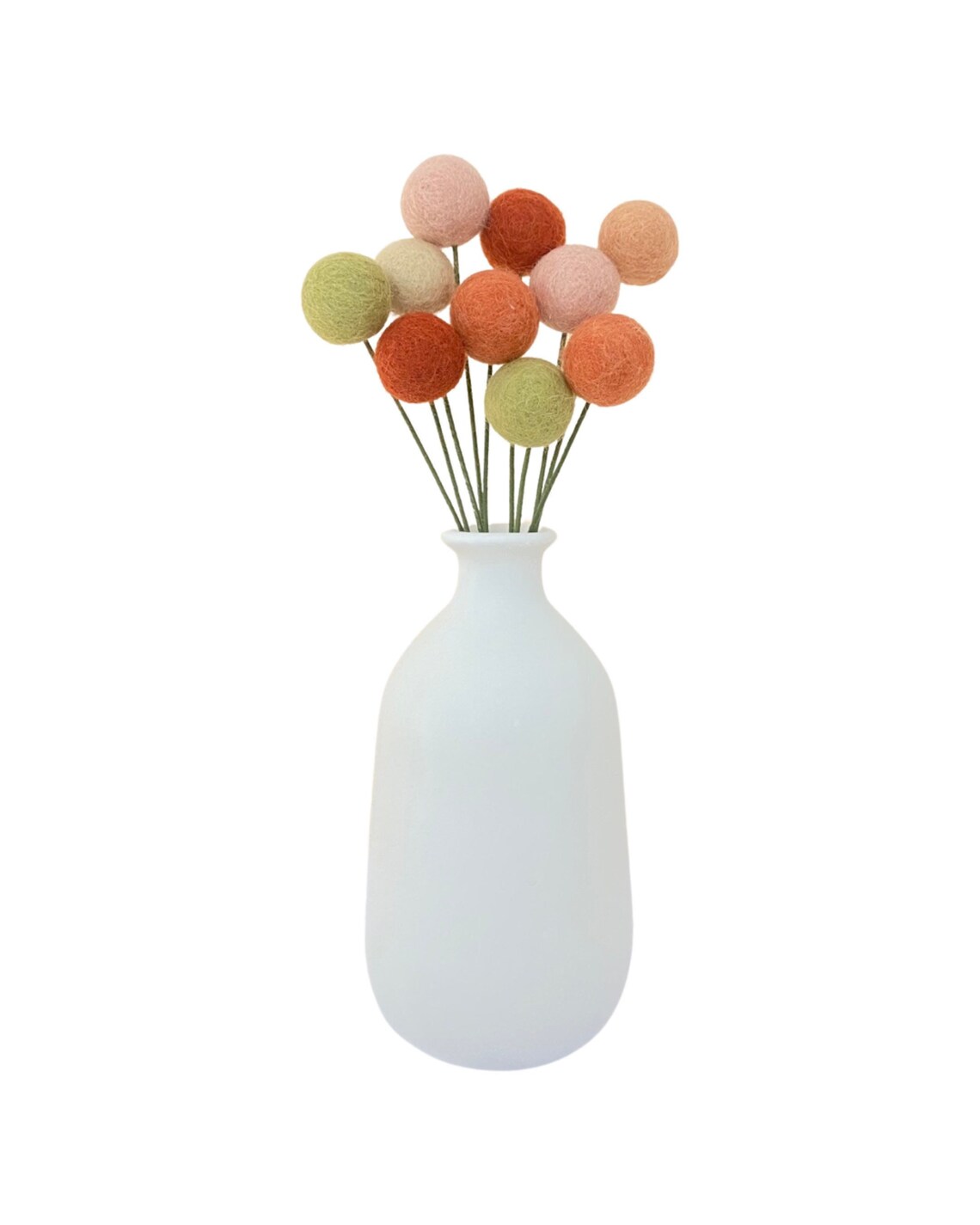 Blushing Autumn Felt Ball Flower Bouquet: Thanksgiving Decor - Etsy