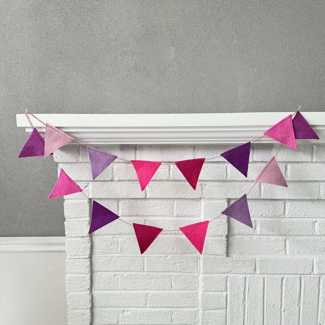 Felt Pennant Bunting- Pink & Purple - Etsy